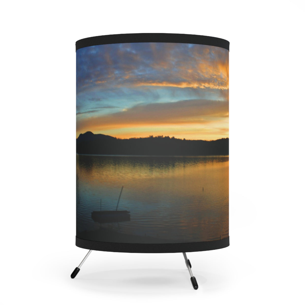 Long Lake Sunset High-Res Sunset Tripod Lamp – Zdaks